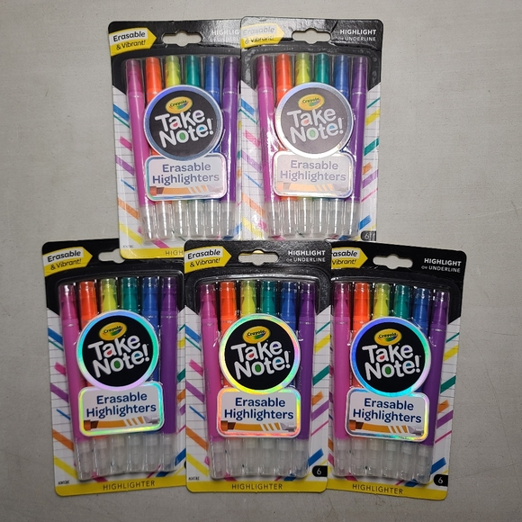 Office | 5 New Packs Of Crayola Erasable Highlighters | Poshmark